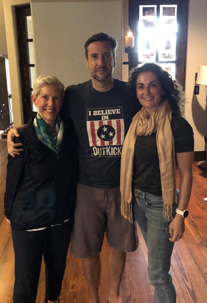 Clay Poses with His Mom and Wife -- in Scarves