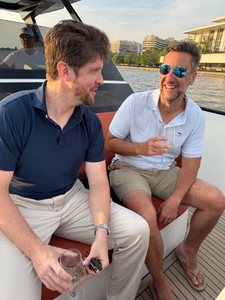 Clay, Buck and Producer Ali Cruise the Potomac