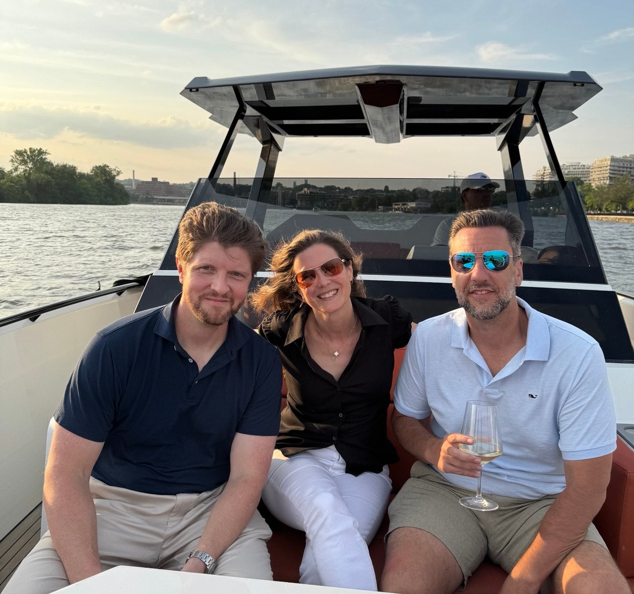Clay, Buck and Producer Ali Cruise the Potomac